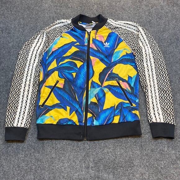 adidas | Jackets & Coats | Adidas X Farm Rio Tropical Floral Palm Leaf ...